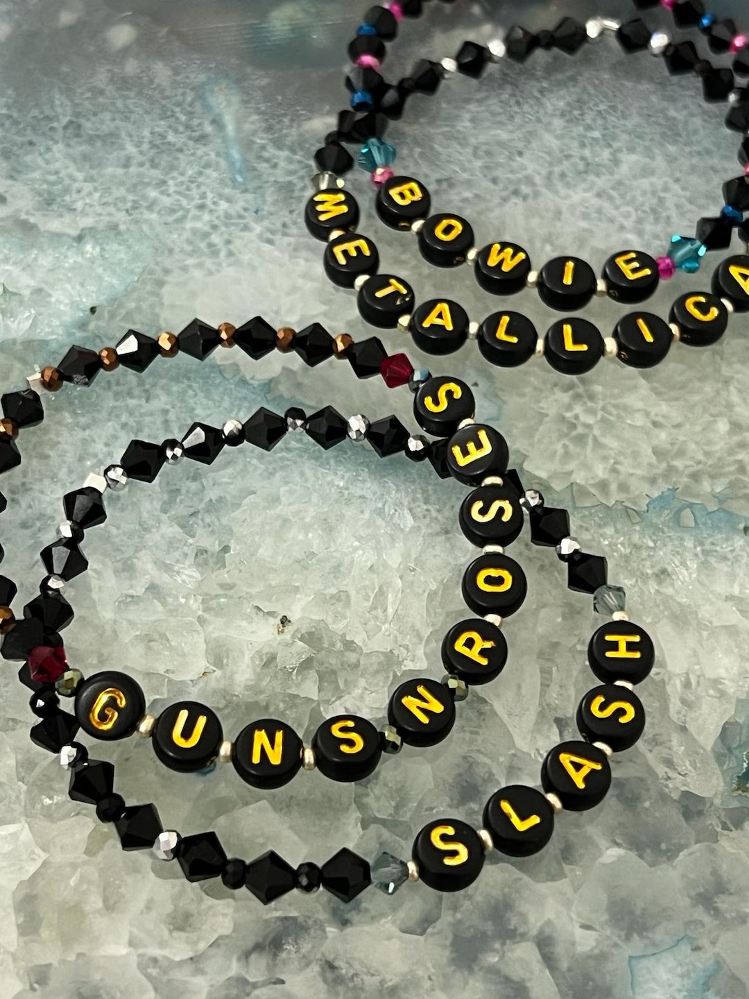 Rock Band Crystal Bracelet. AC/DC, Guns, N Roses, Metallica, Queen ...