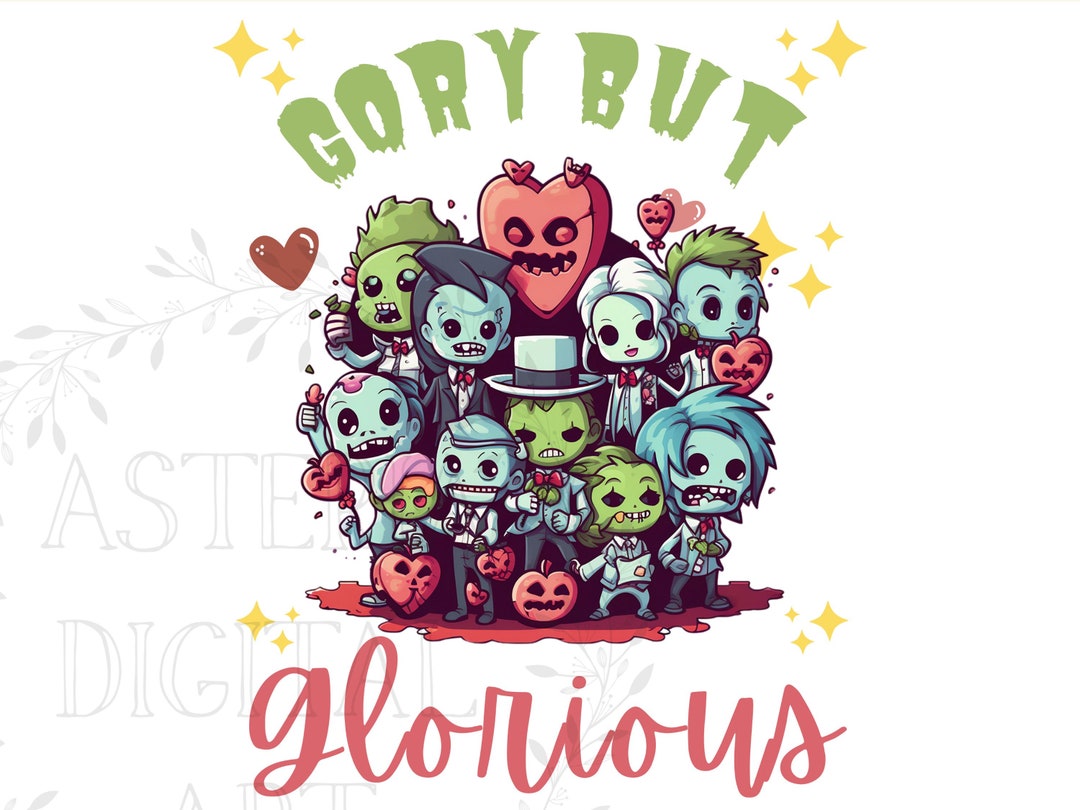 Gory but Glorious, Transparent PNG, Kawaii Halloween, Cute Zombie Hoard ...