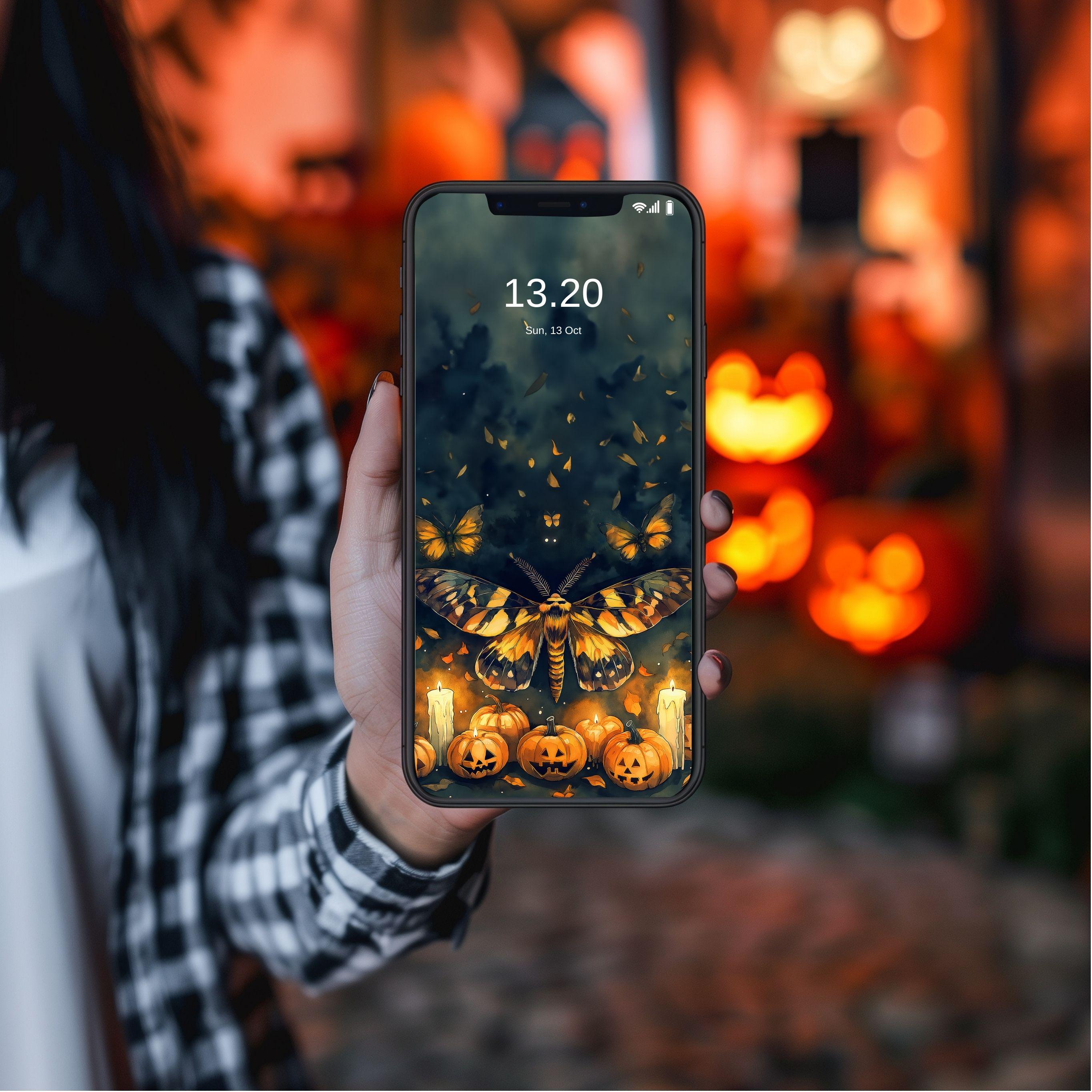 Halloween Phone Lock Screen Wallpaper, Witchcore Aesthetic Ethereal ...