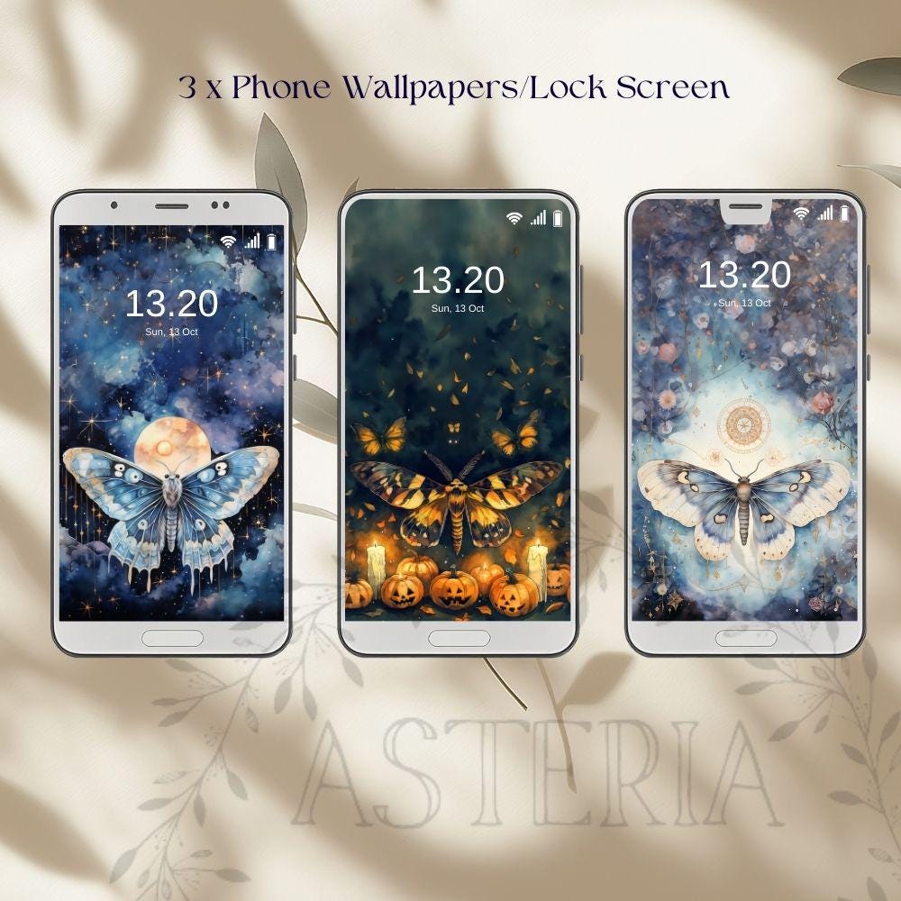 Halloween Phone Lock Screen Wallpaper, Witchcore Aesthetic Ethereal ...