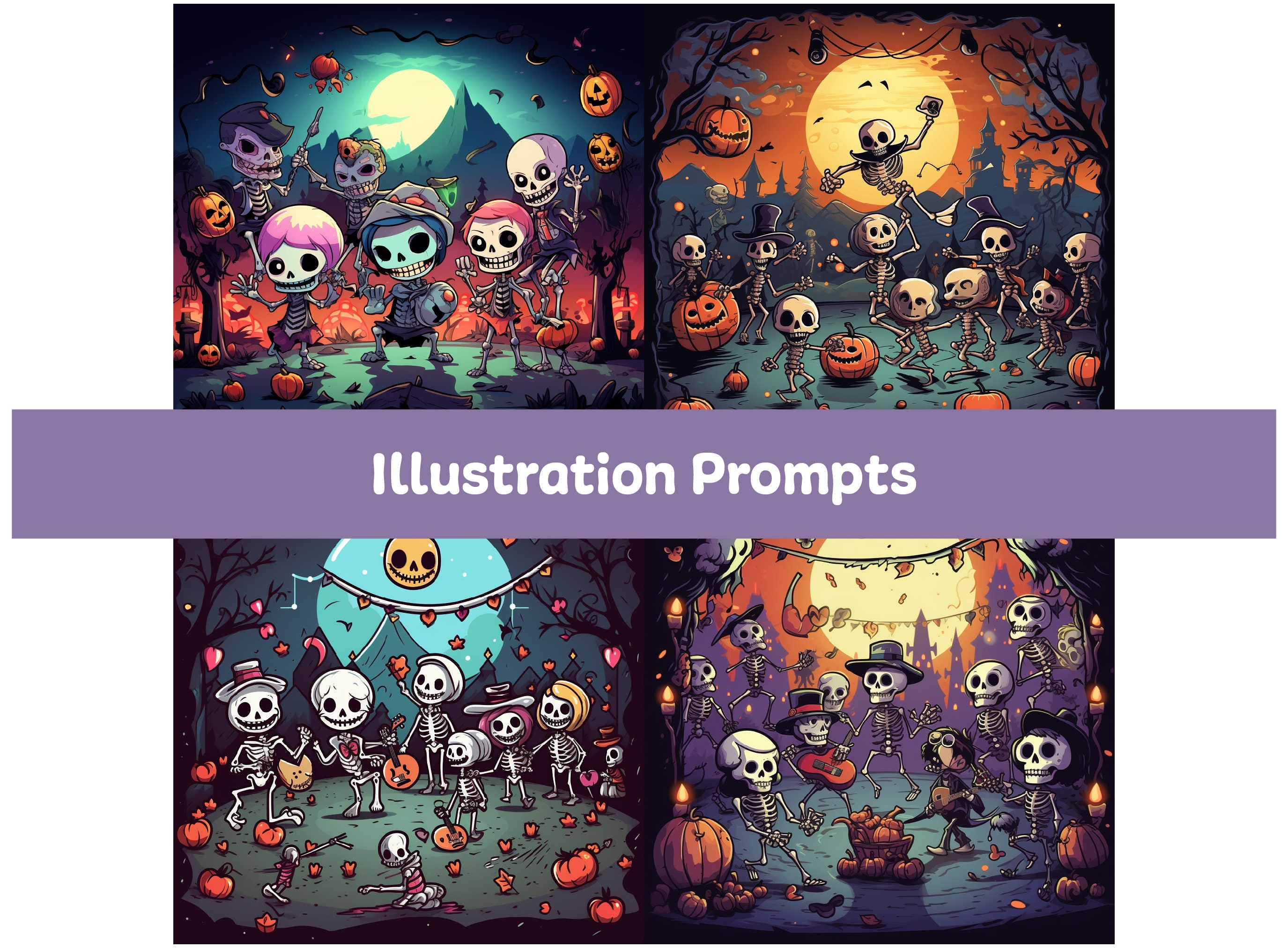 Midjourney Prompt Guide Cute Kawaii Halloween AI Prompts AI Artwork ...