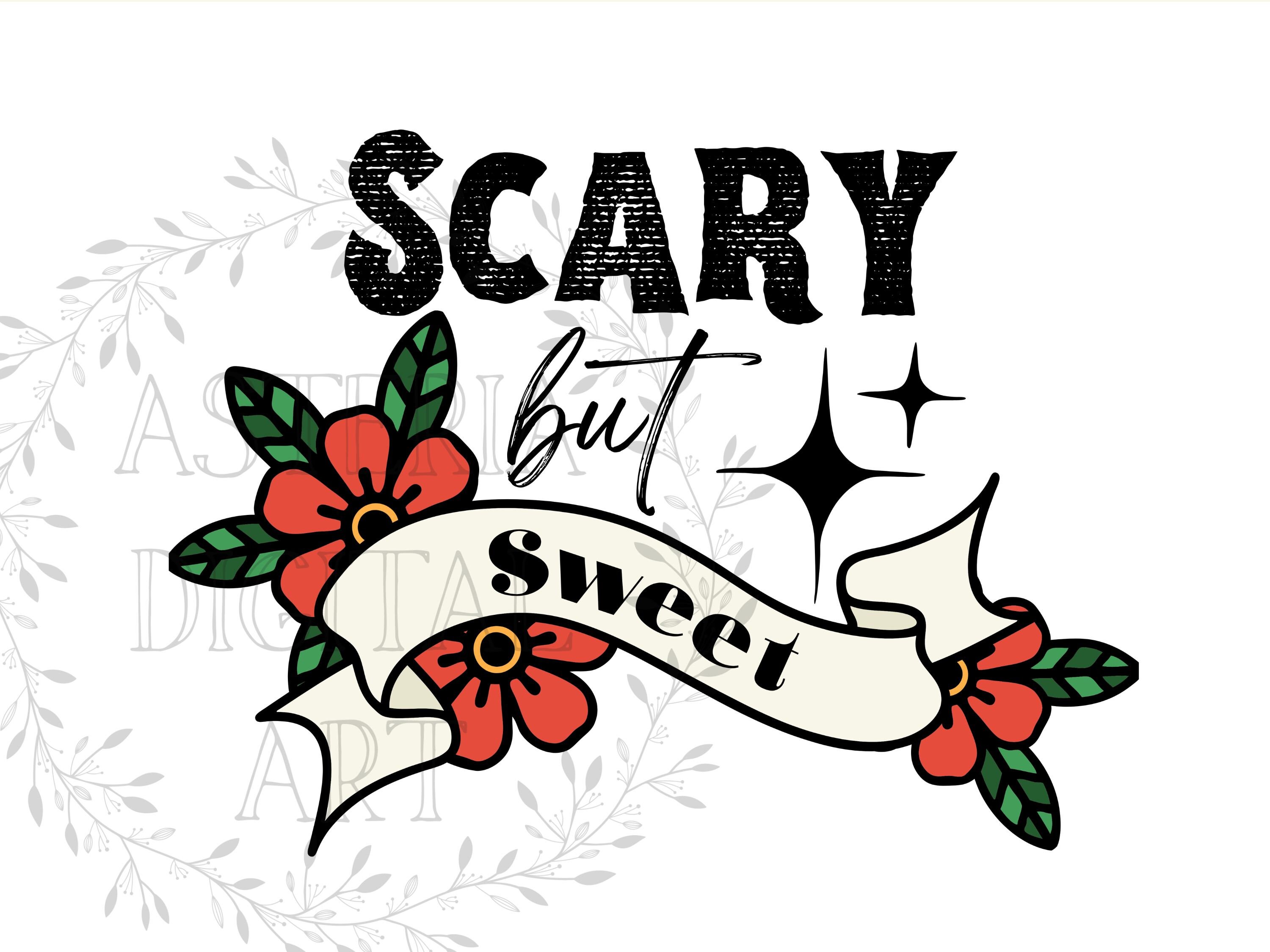 Scary but Sweet, Dark Humor Transparent PNG, Vintage Gothic Tattoo, UV ...