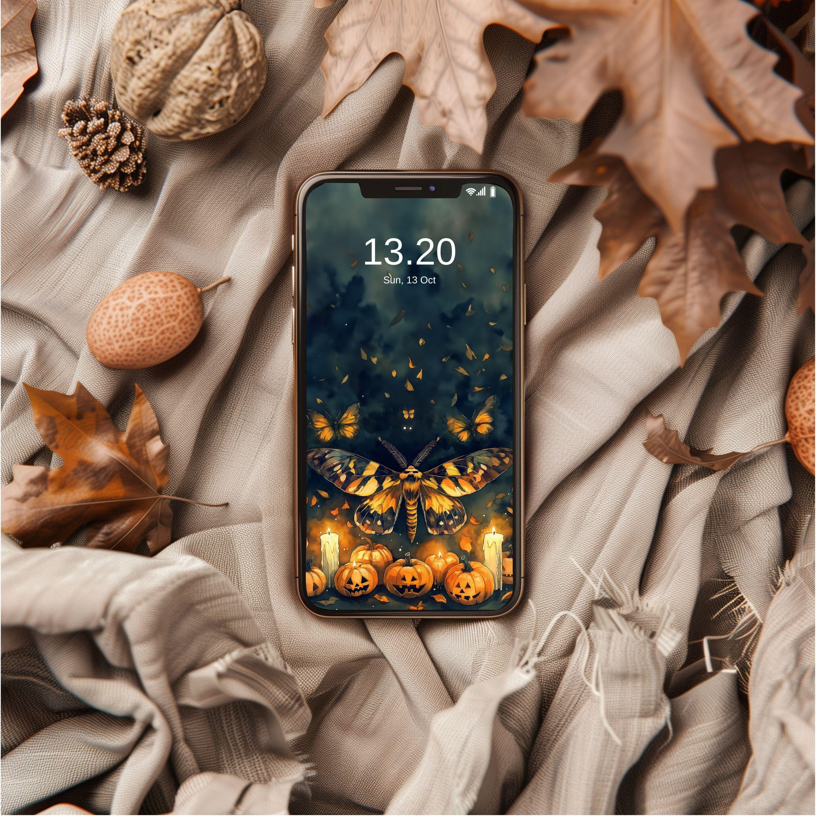 Halloween Phone Lock Screen Wallpaper, Witchcore Aesthetic Ethereal ...
