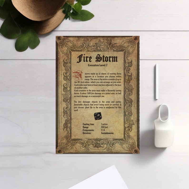 10 Dnd Spells 7th Level Parchment-look Spells to Print A4 Spells ...