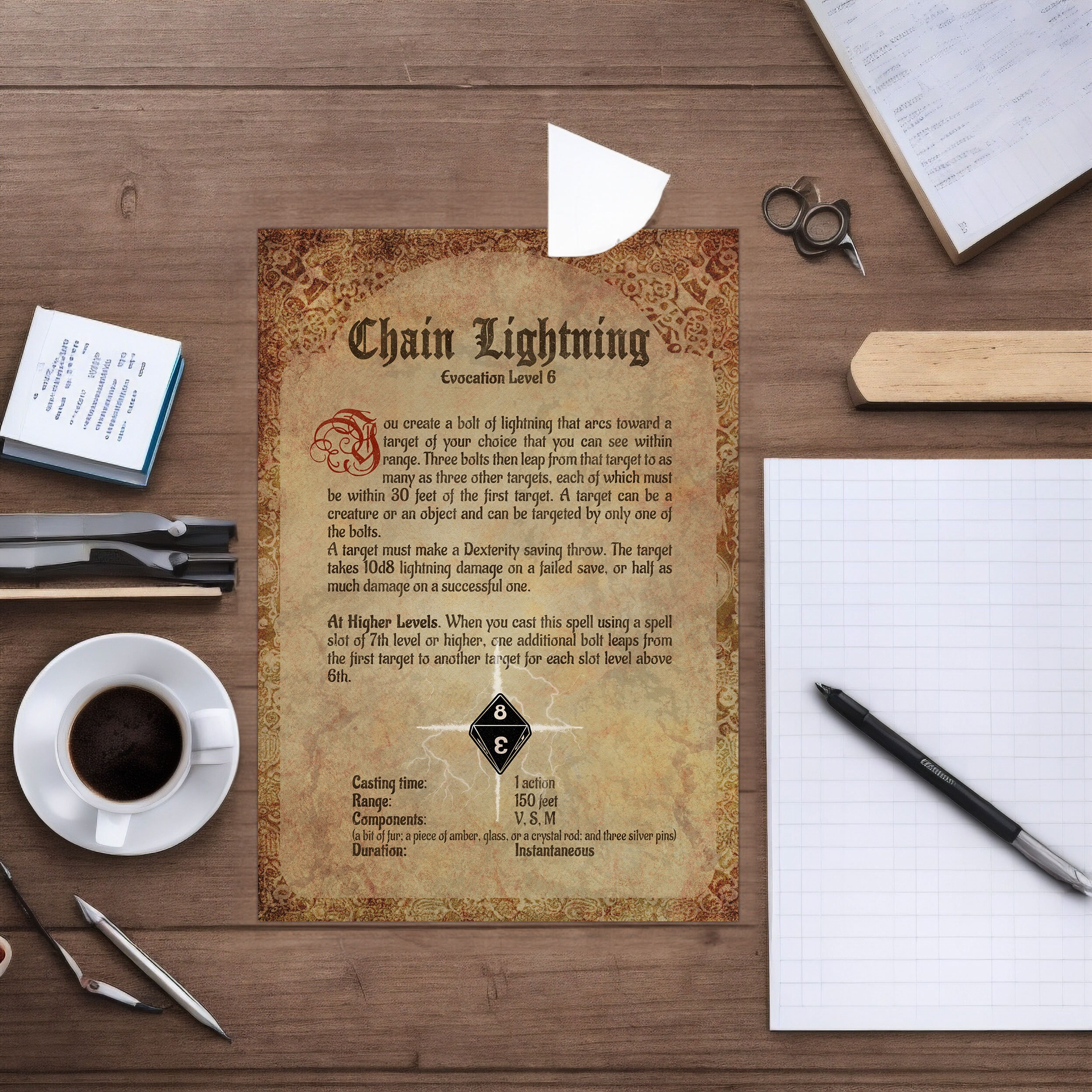 10 Dnd Spells 6th Level Parchment Look Spells to Print A4 Spells ...
