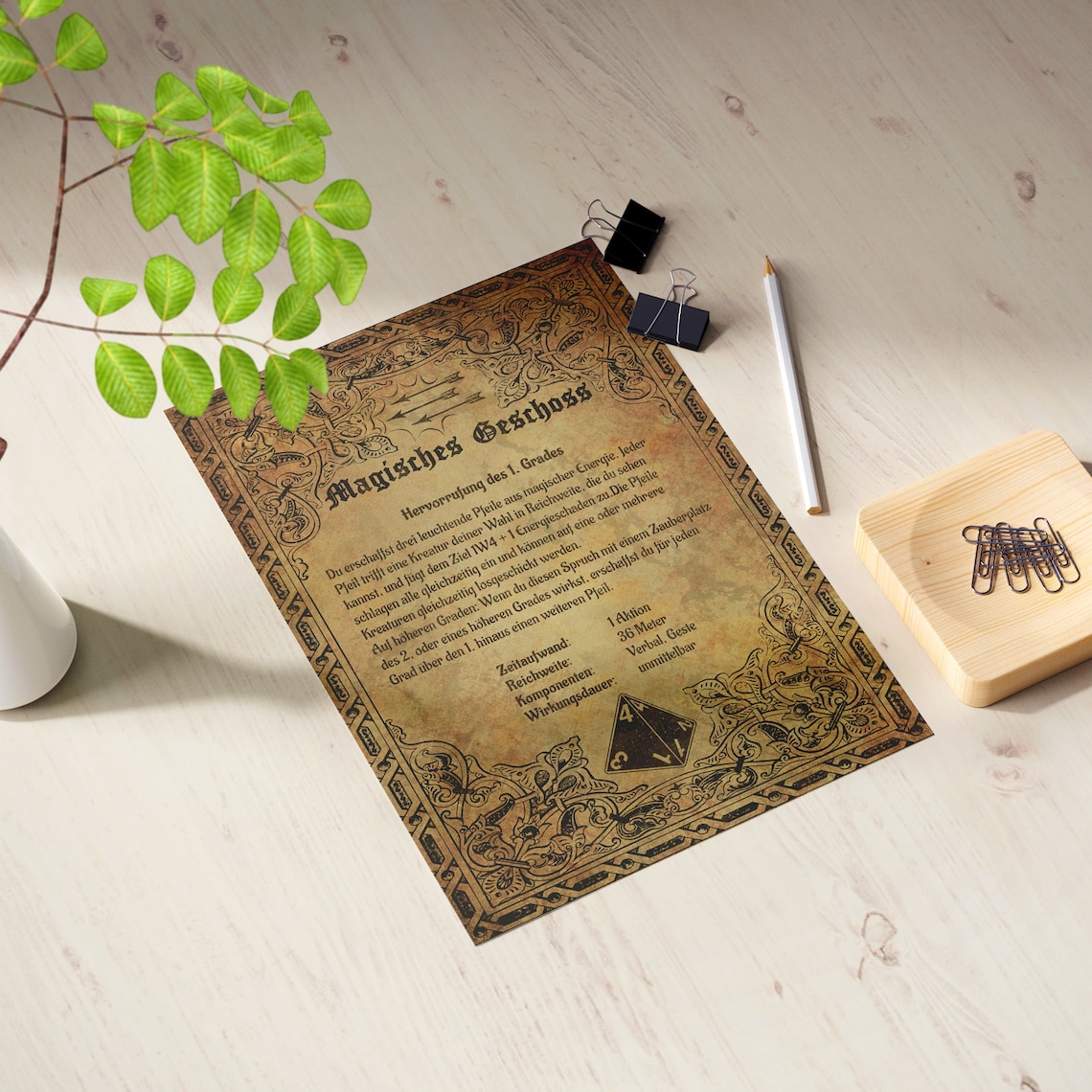 10 First Level Dnd Spells Parchment Look Spells to Print A4 Spells ...