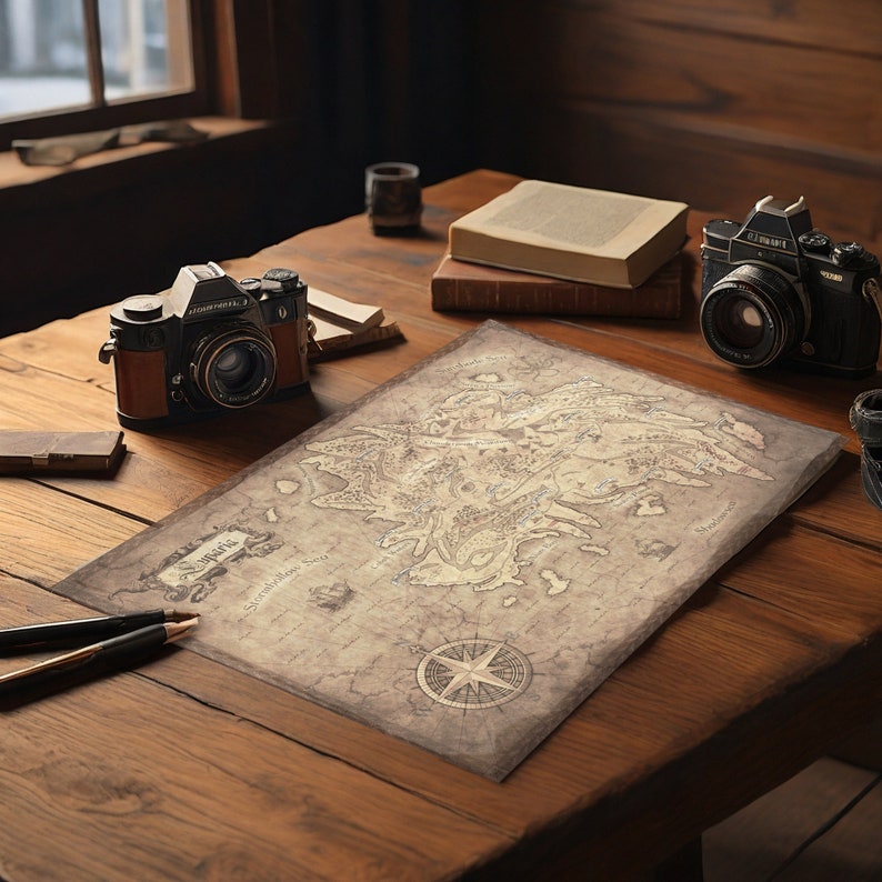 Pirate Map to Print Map for Decoration or Dnd Treasure Map Pirate Prop ...