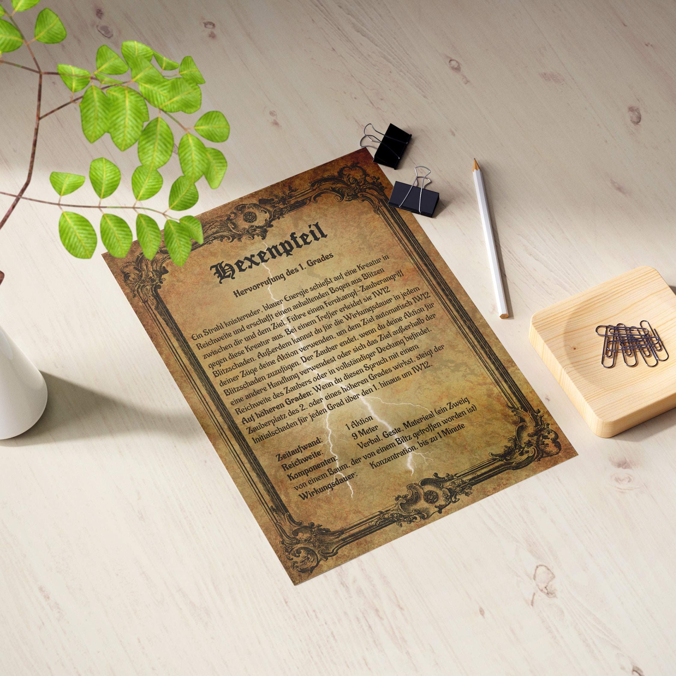 10 Dnd Spells of the First Level Parchment-look Spells to Print A4 ...