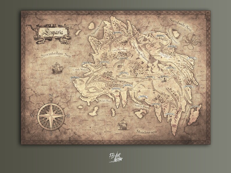 Pirate Map to Print Map for Decoration or Dnd Treasure Map Pirate Prop ...