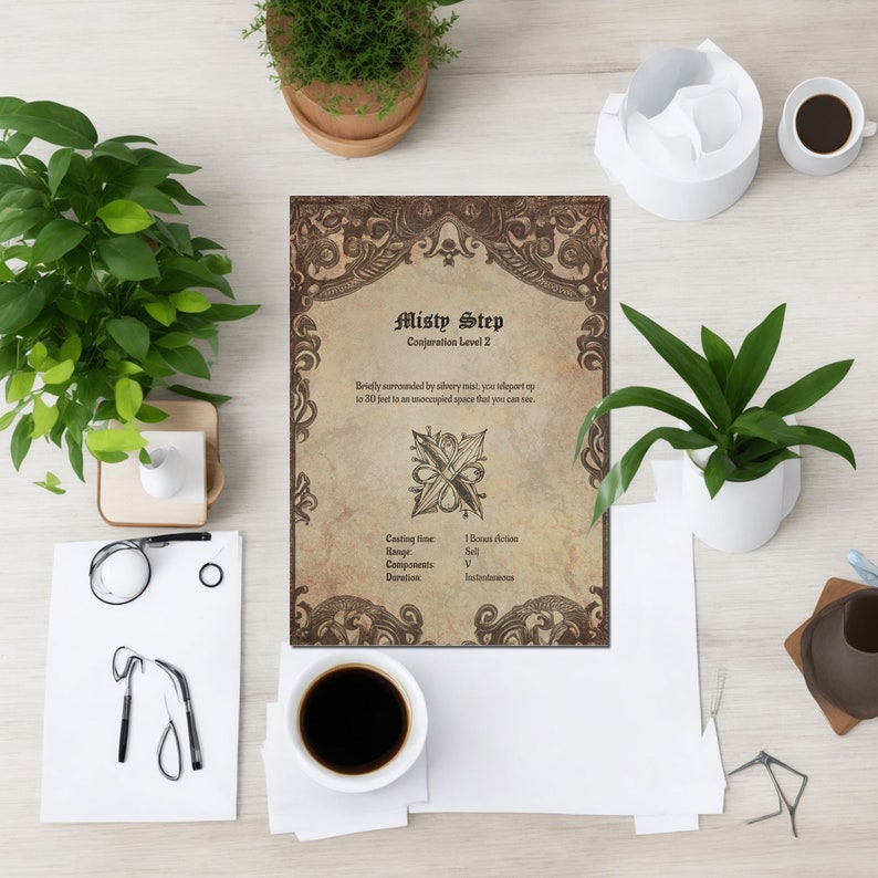 10 Dnd Spells 2nd Level Parchment Look Spells to Print A4 - Etsy