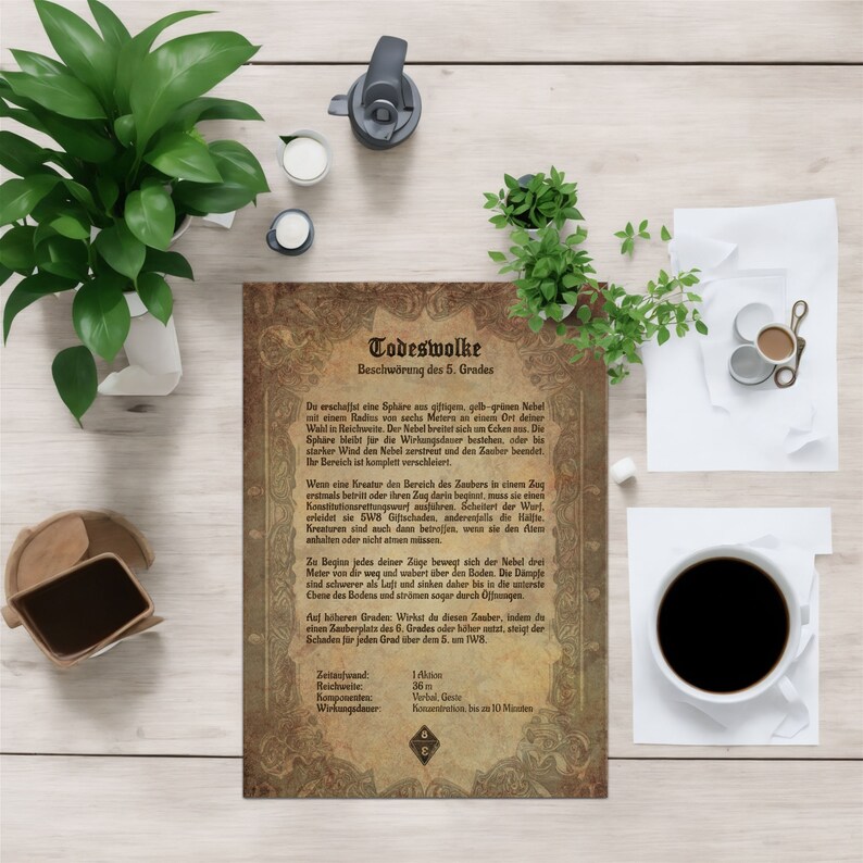 10 Fifth Level Dnd Spells Parchment Look Spells to Print A4 Spells ...