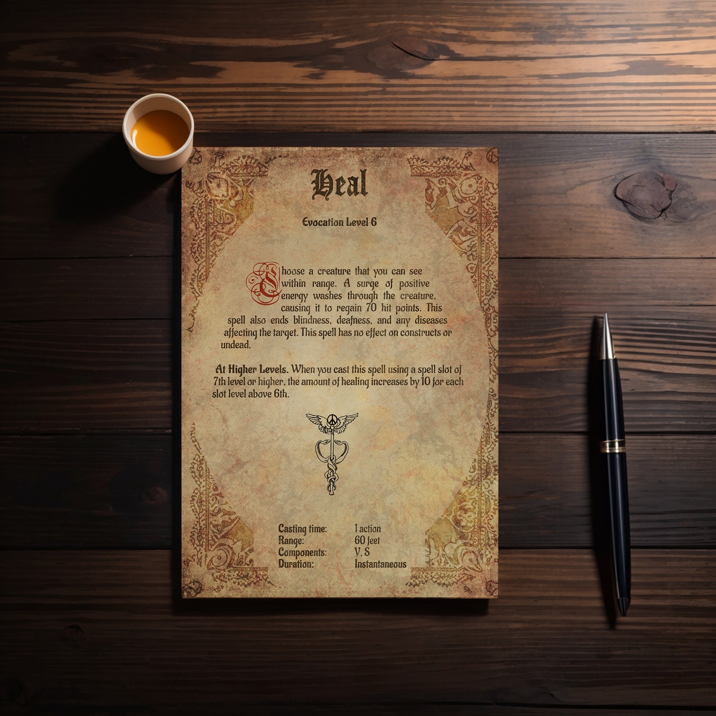 10 Dnd Spells 6th Level Parchment Look Spells to Print A4 Spells ...