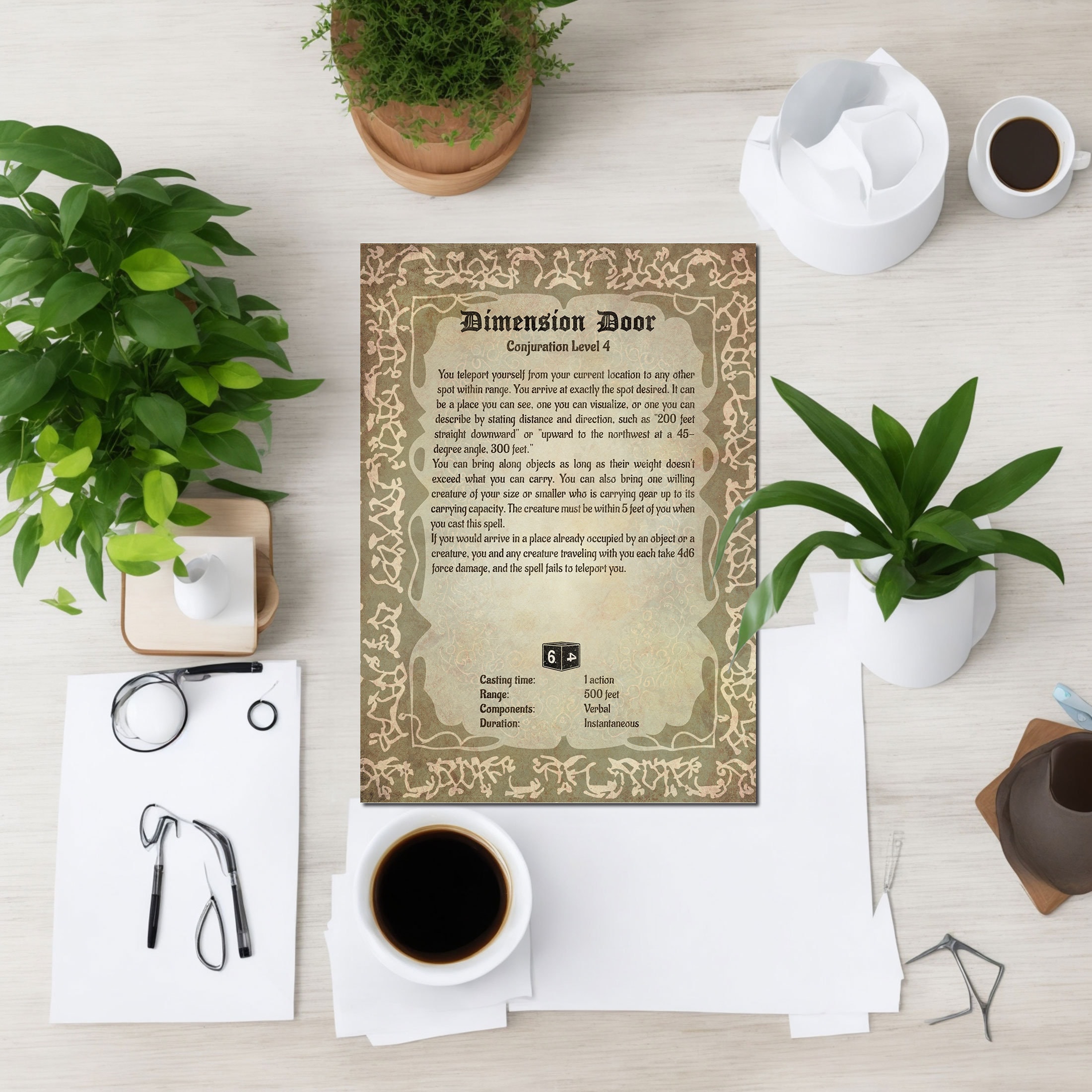 10 Dnd Spells 4th Level Parchment-look Spells to Print A4 Spells ...