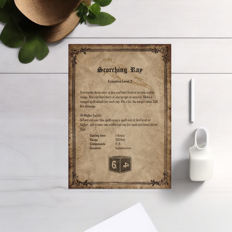 10 Dnd Spells 2nd Level Parchment-look Spells to Print A4 Spell English ...