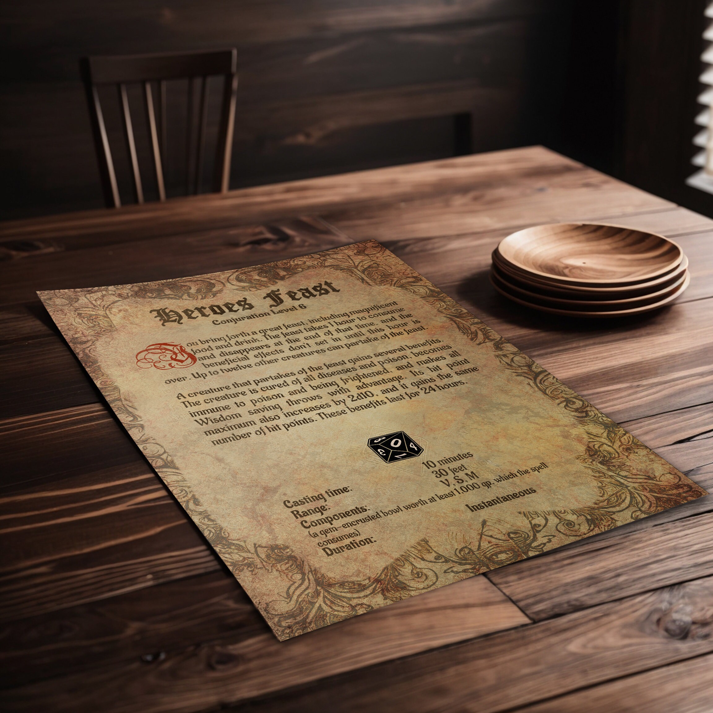 10 Dnd Spells 6th Level Parchment Look Spells to Print A4 Spells ...