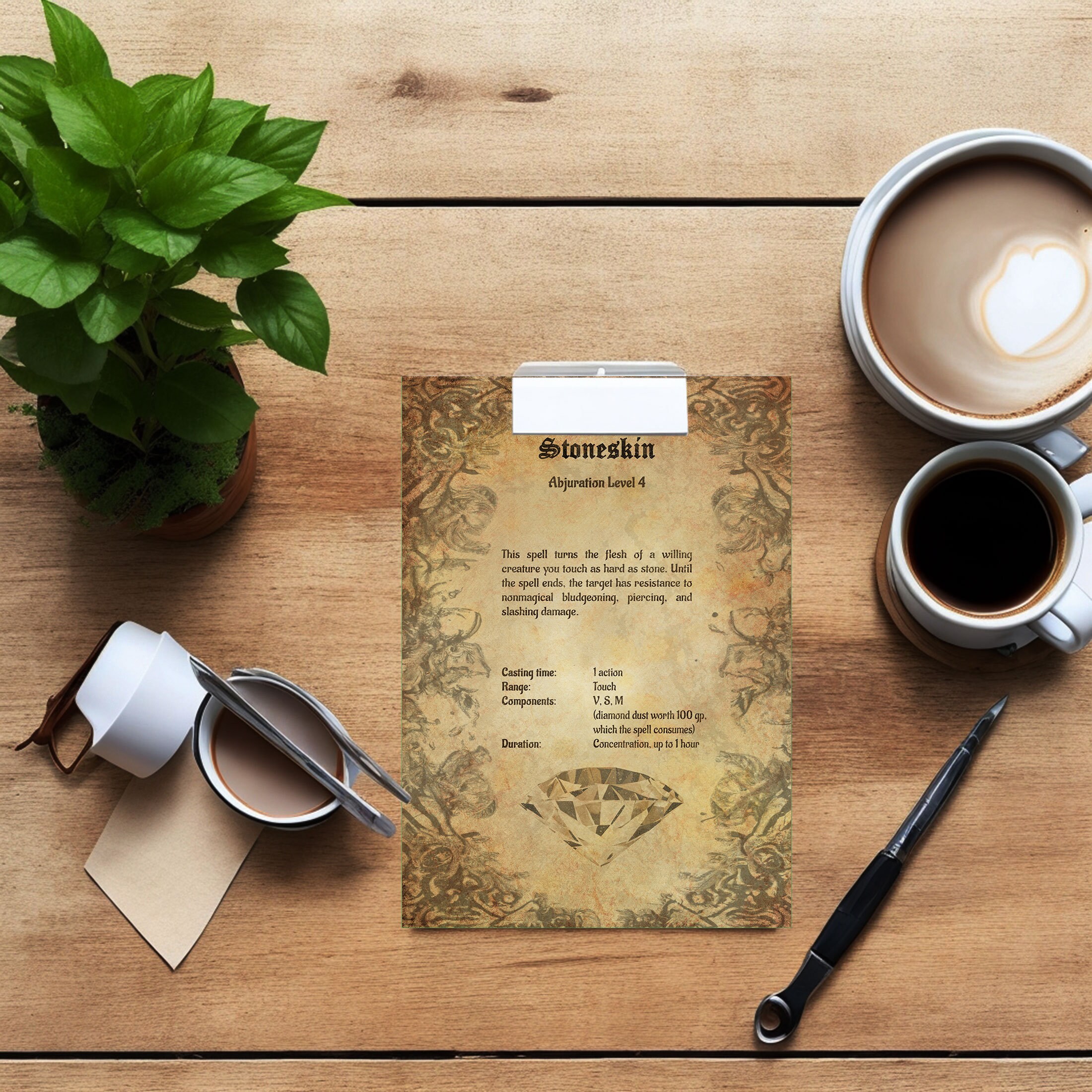 10 Dnd Spells 4th Level Parchment-look Spells to Print A4 Spells ...