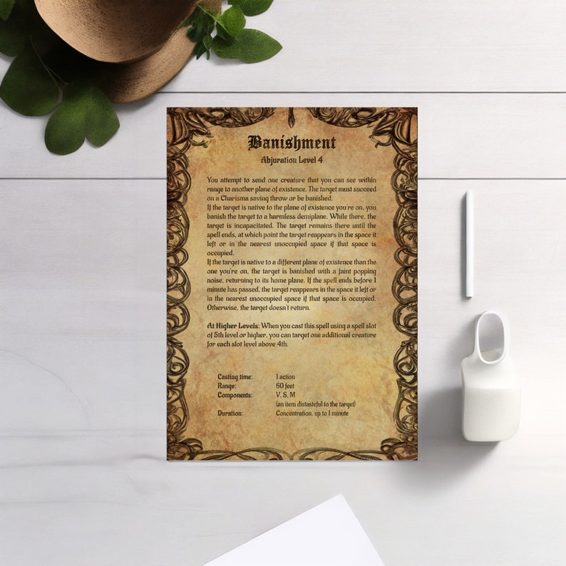 10 Dnd Spells 4th Level Parchment-look Spells to Print A4 Spells ...