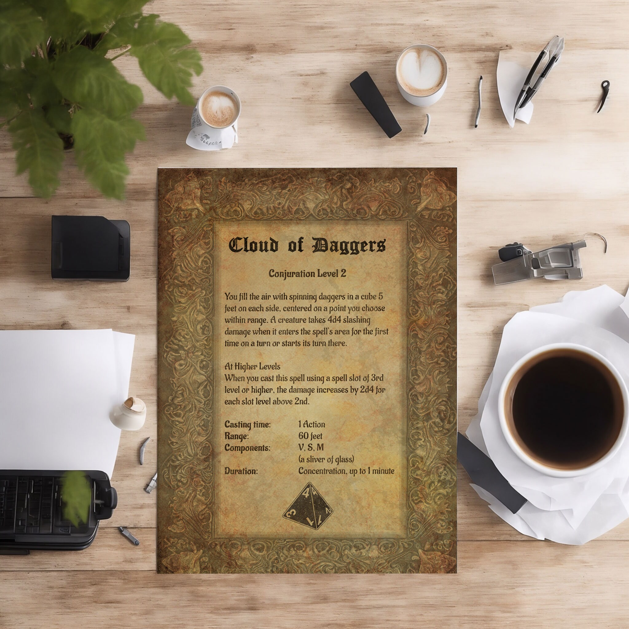 10 Dnd Spells 2nd Level Parchment-look Spells to Print A4 Spell English ...