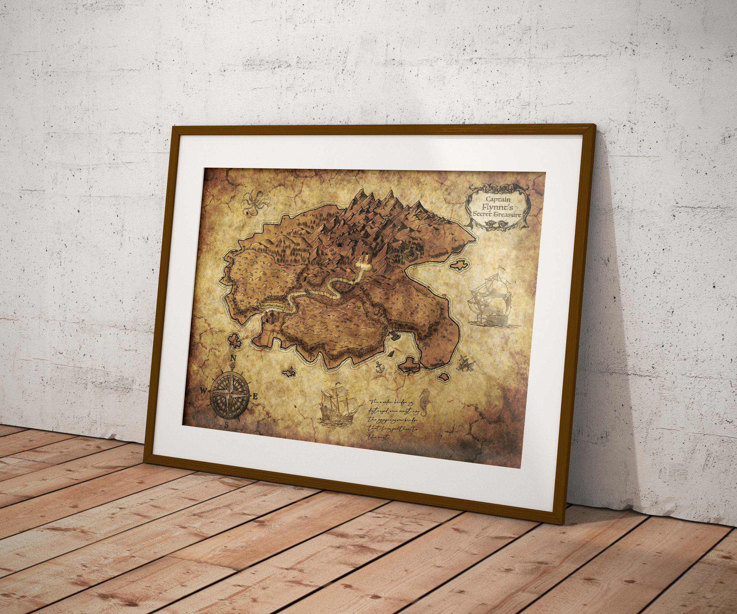 Pirate Treasure Map to Print Map for Decoration or Dnd Treasure Map ...