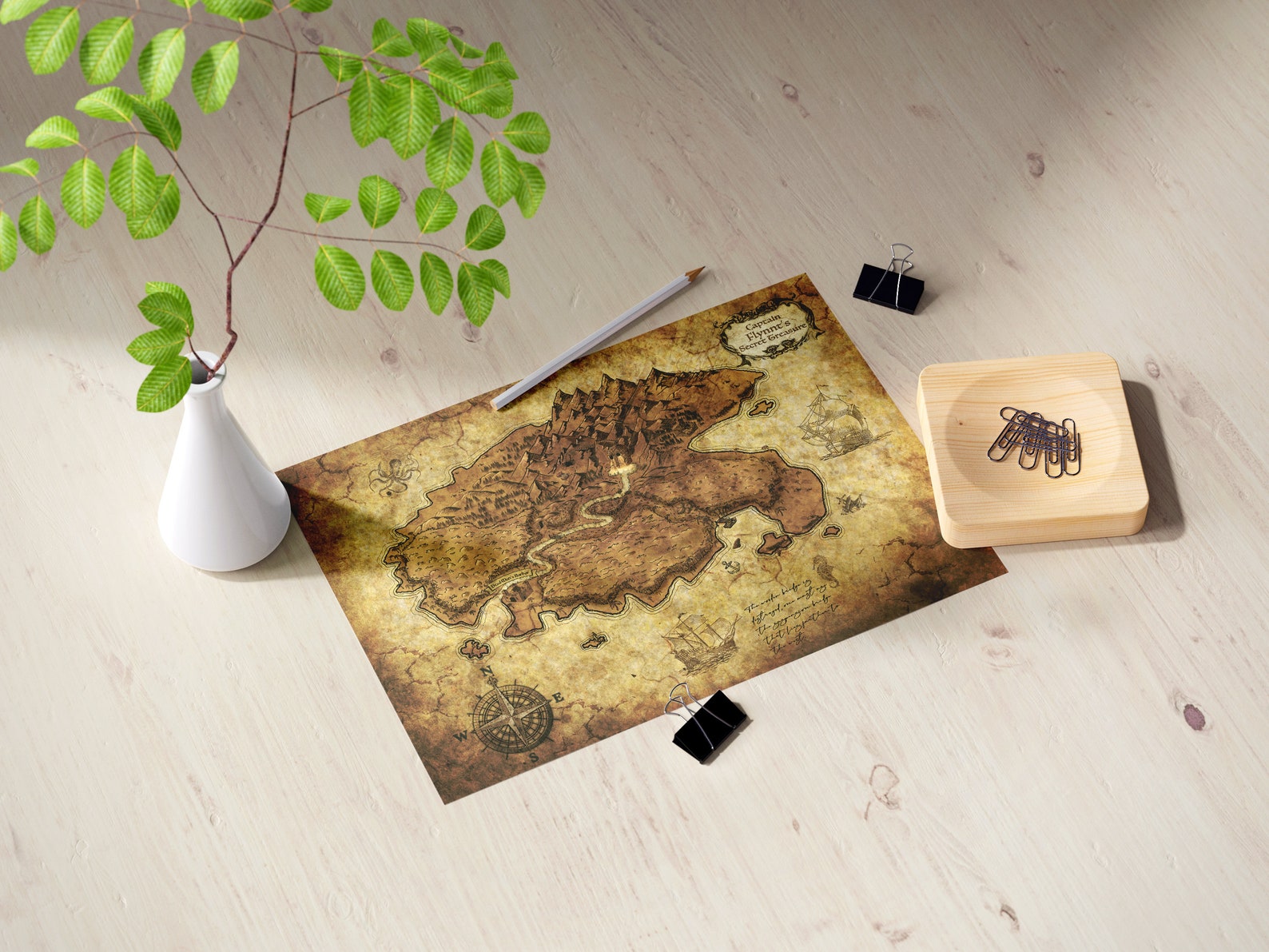 Pirate Treasure Map Printable Map for Decoration or Dnd Treasure Map ...