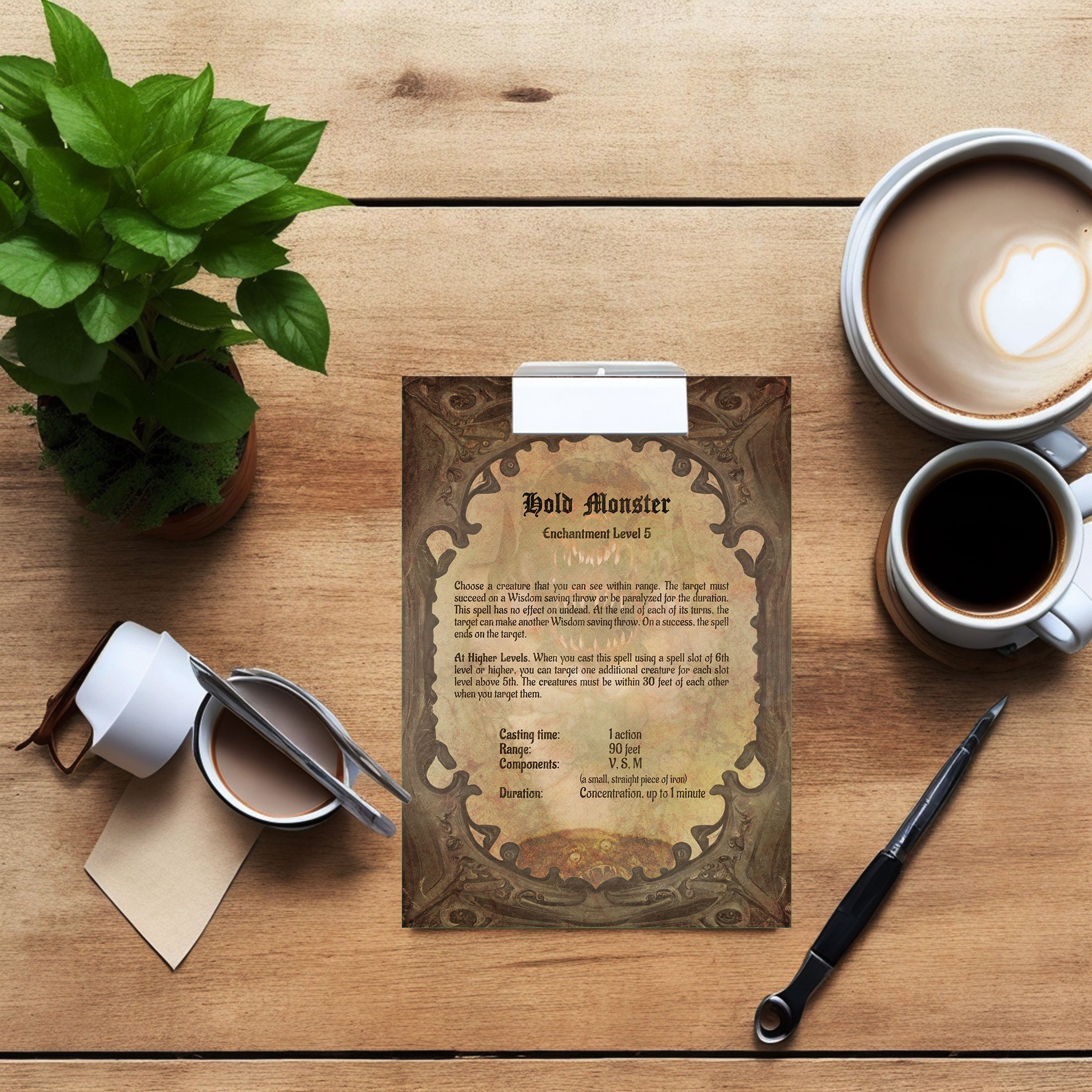 10 Dnd Spells 5th Level Parchment-look Spells to Print A4 Spell English ...