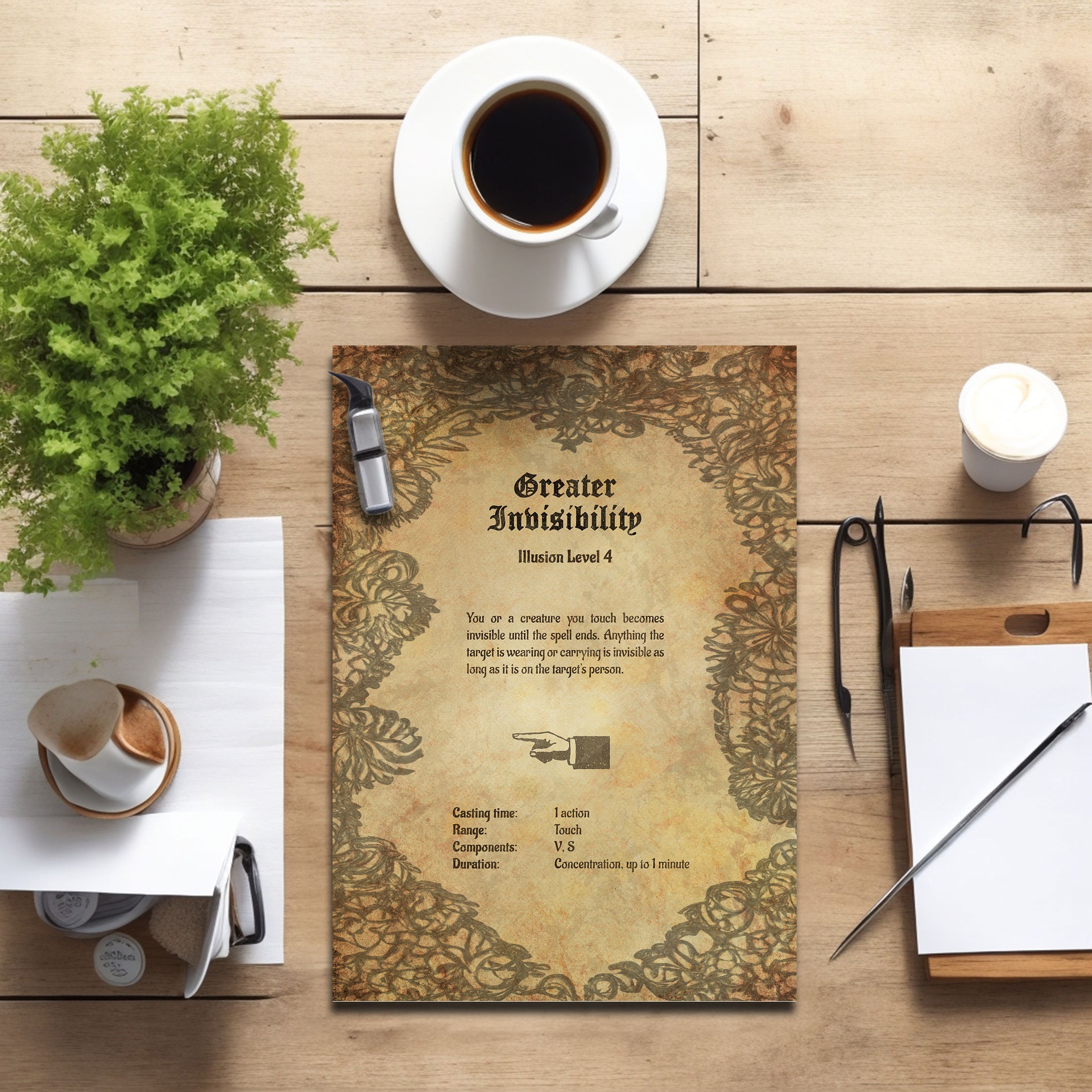 10 Dnd Spells 4th Level Parchment-look Spells to Print A4 Spells ...