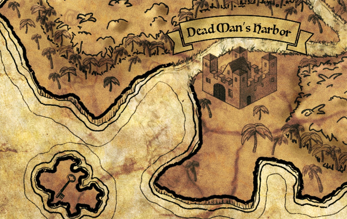 Pirate Treasure Map Printable Map for Decoration or Dnd Treasure Map ...