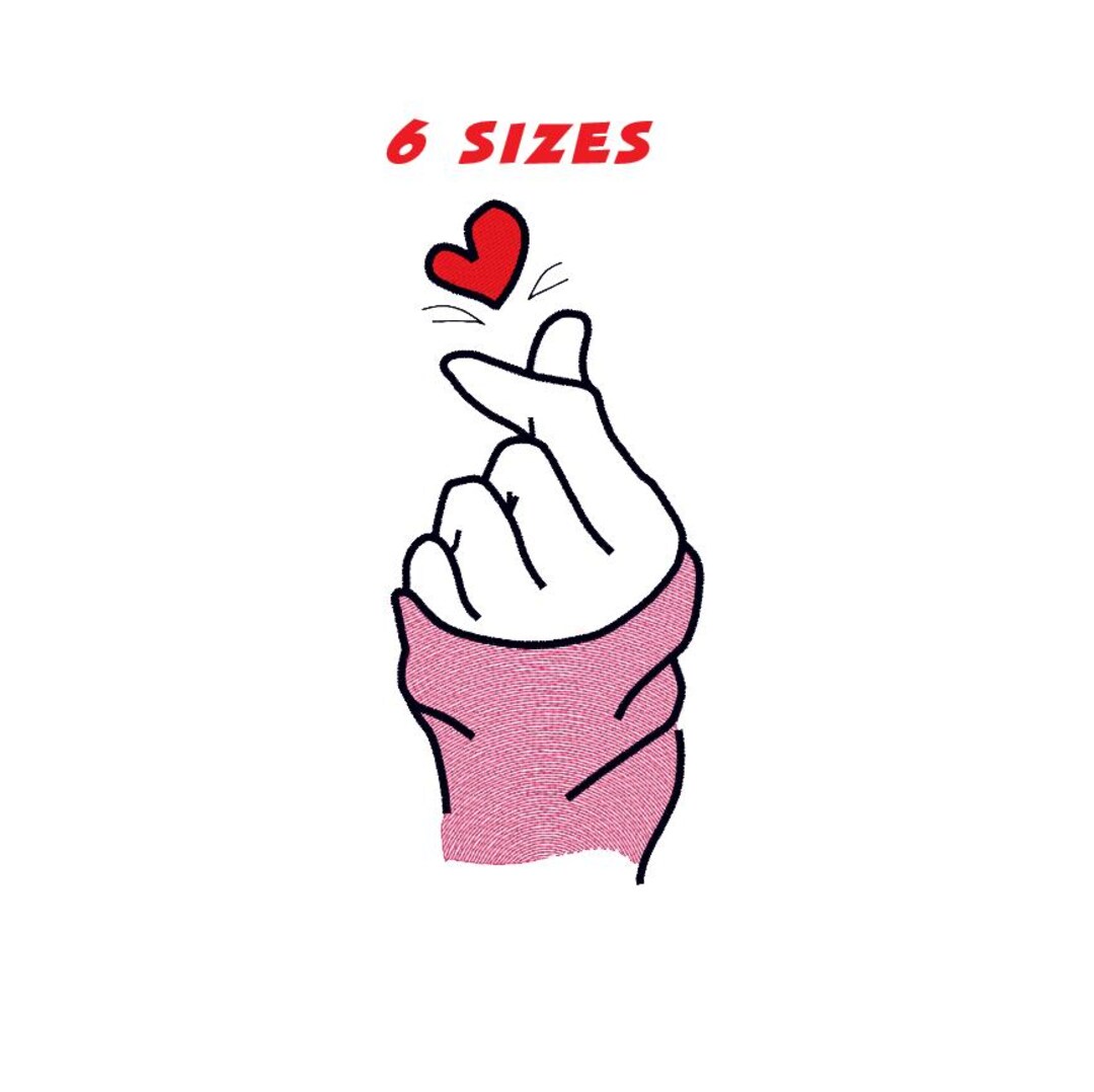Heart-shaped Fingers Embroidery Design, Heart-shaped Fingers Embroidery ...