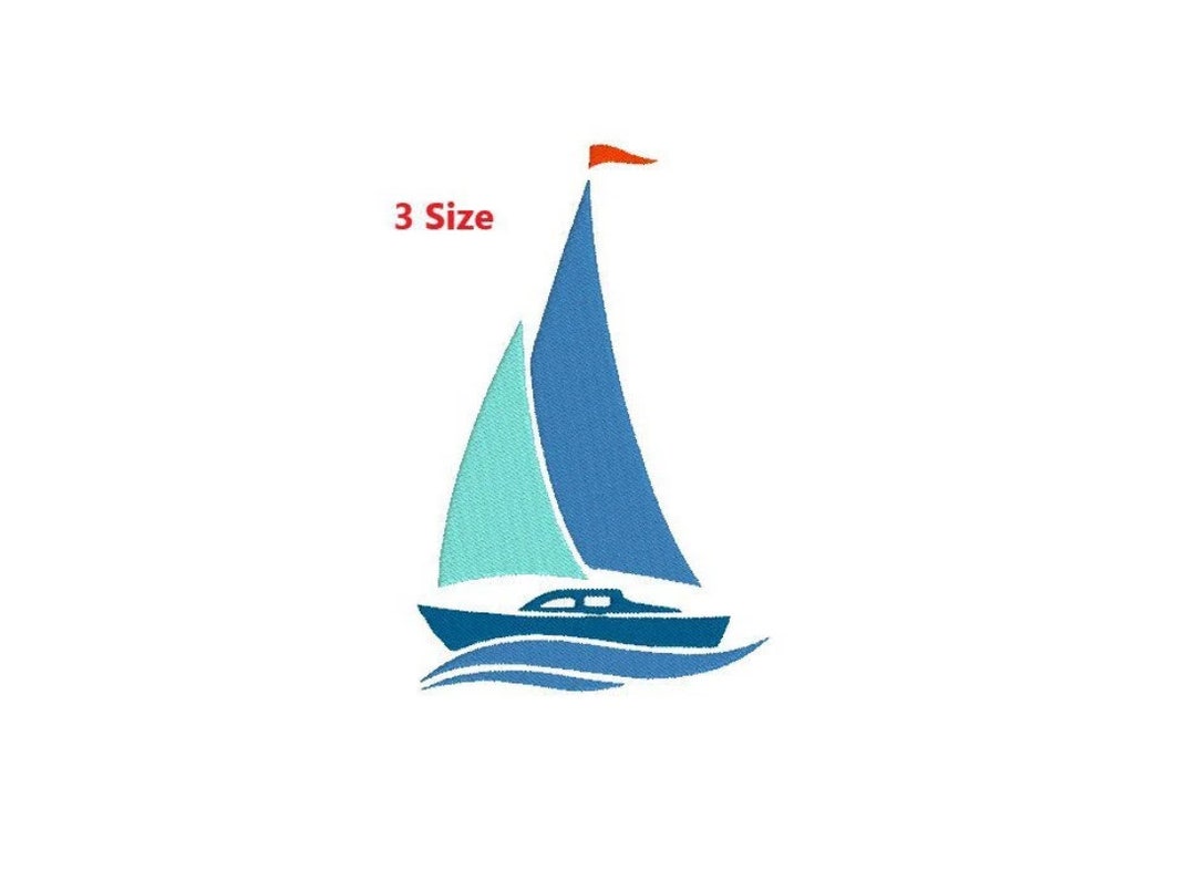 Sail Boat Embroidery Design, Boat Embroidery File, 3 Sizes. INSTANT ...