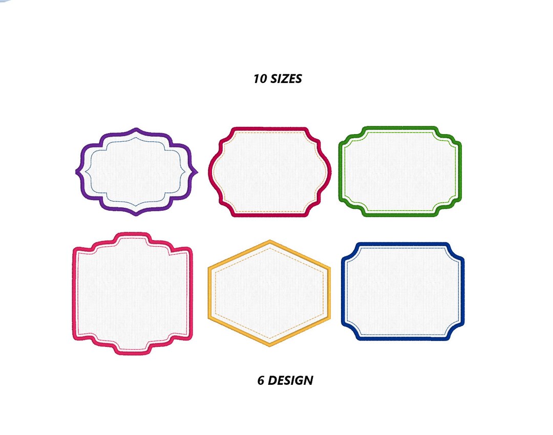 Set 6 Frames Applique Embroidery Design, Frames Embroidery Design, 10 ...