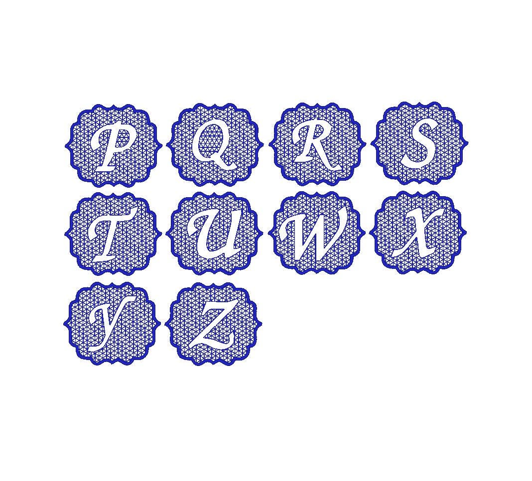 Embossed Machine Embroidery Alphabet, Monogram Towel Font, 5 Sizes ...