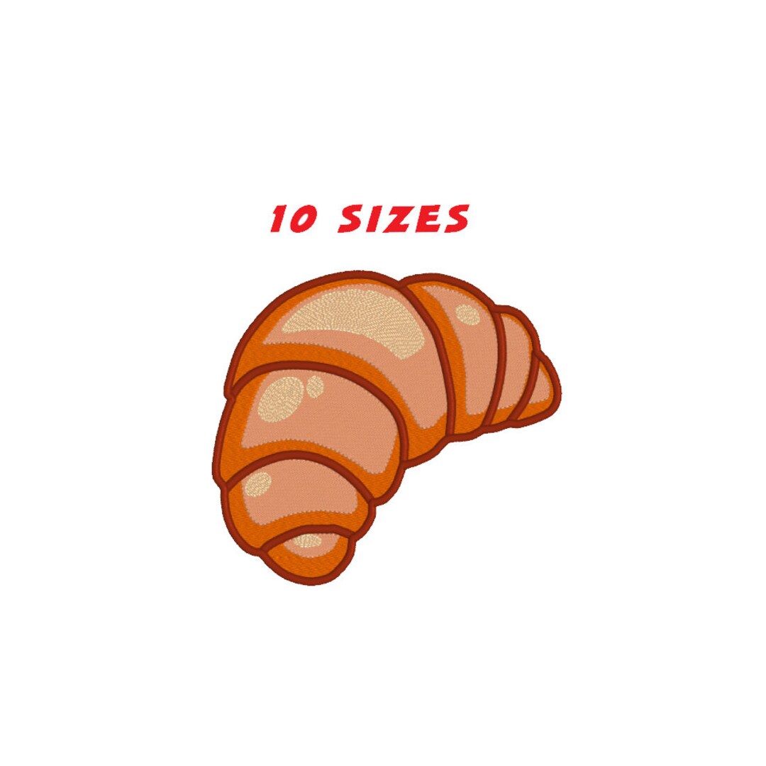 Croissant Embroidery Design, Dessert Embroidery Design, 10 Sizes ...