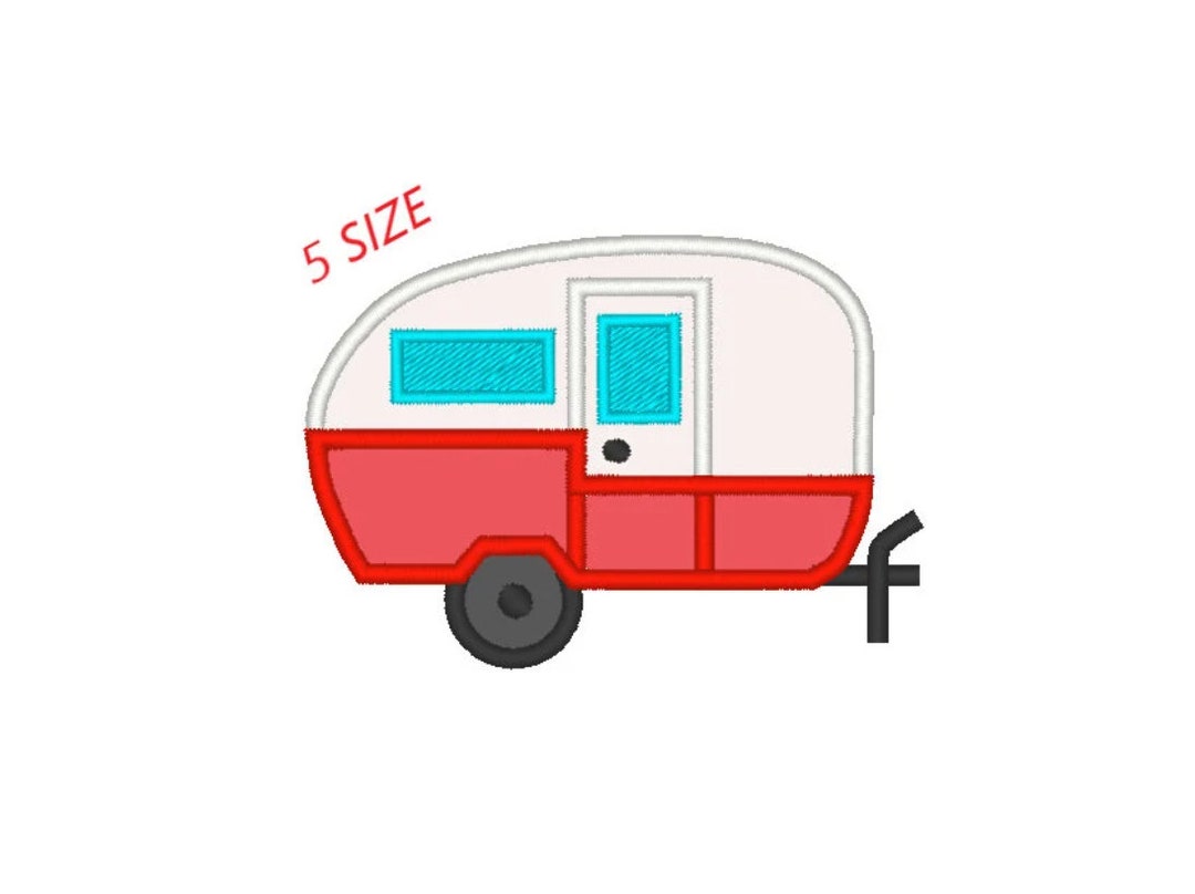 Applique Roulotte Embroidery Design, Caravan, Caravan Embroidery Design ...