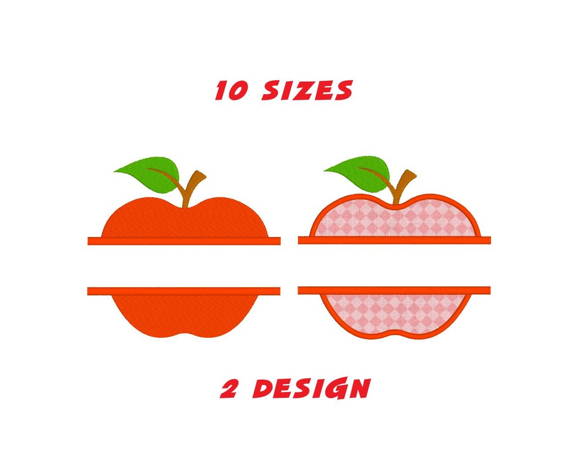 Apple Frame Embroidery Design, Apple Frame Applique, Back to School ...