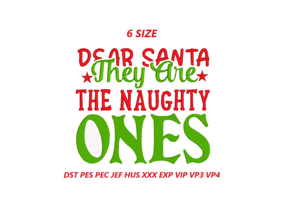 Dear Santa Embroidery Design, Christmas Embroidery Design. 6 Size ...