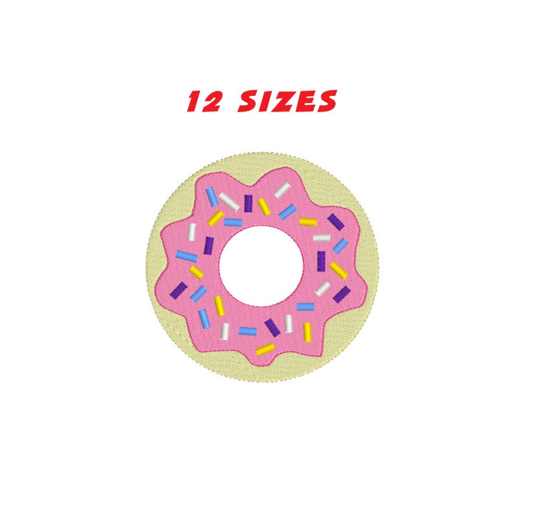 Donuts Embroidery Design, Dessert Embroidery Design, 12 Sizes. INSTANT ...