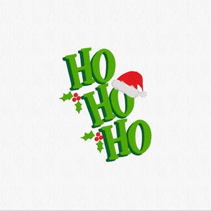 Ho Ho Ho Christmas Embroidery Design, Ho Ho Ho Embroidery Design, 8 ...