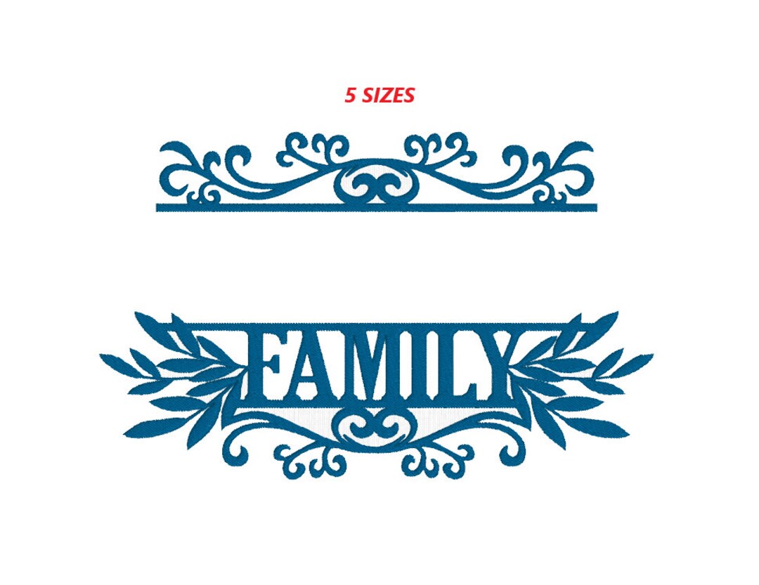 Family Frame Embroidery Design, Embroidery Design Frame, 5 Sizes ...