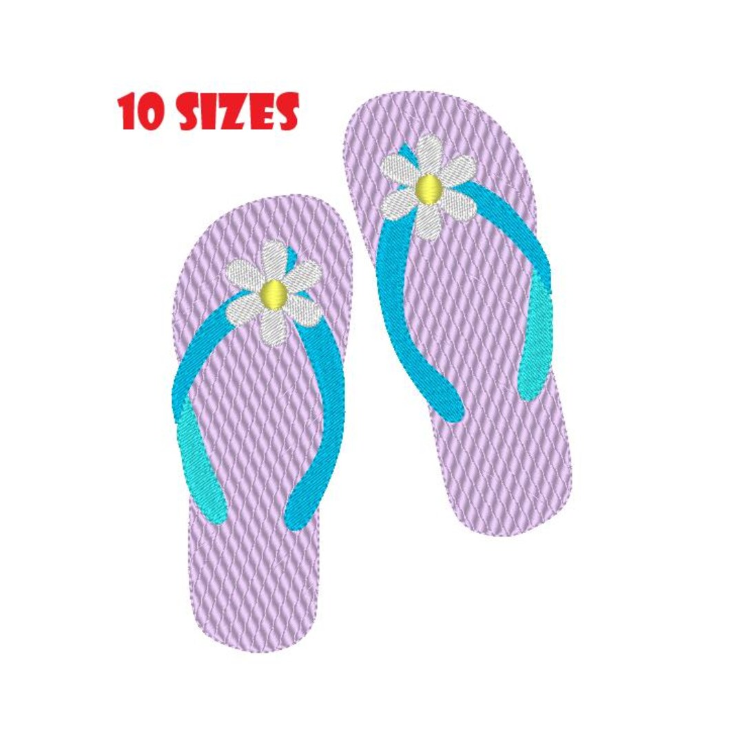 Flip Flop Embroidery Design, Flip Flop Embroidery Design, Summer ...