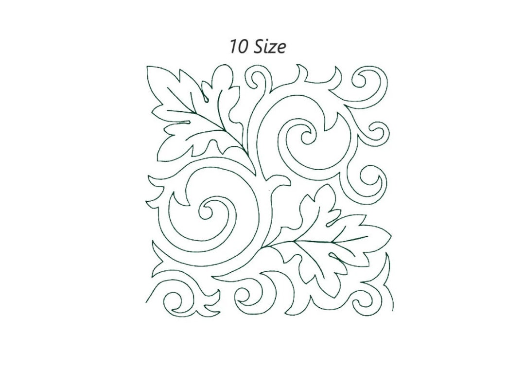 Quilt Block No. 1 Leaves Embroidery Design, Embroidery Design Quilt ...