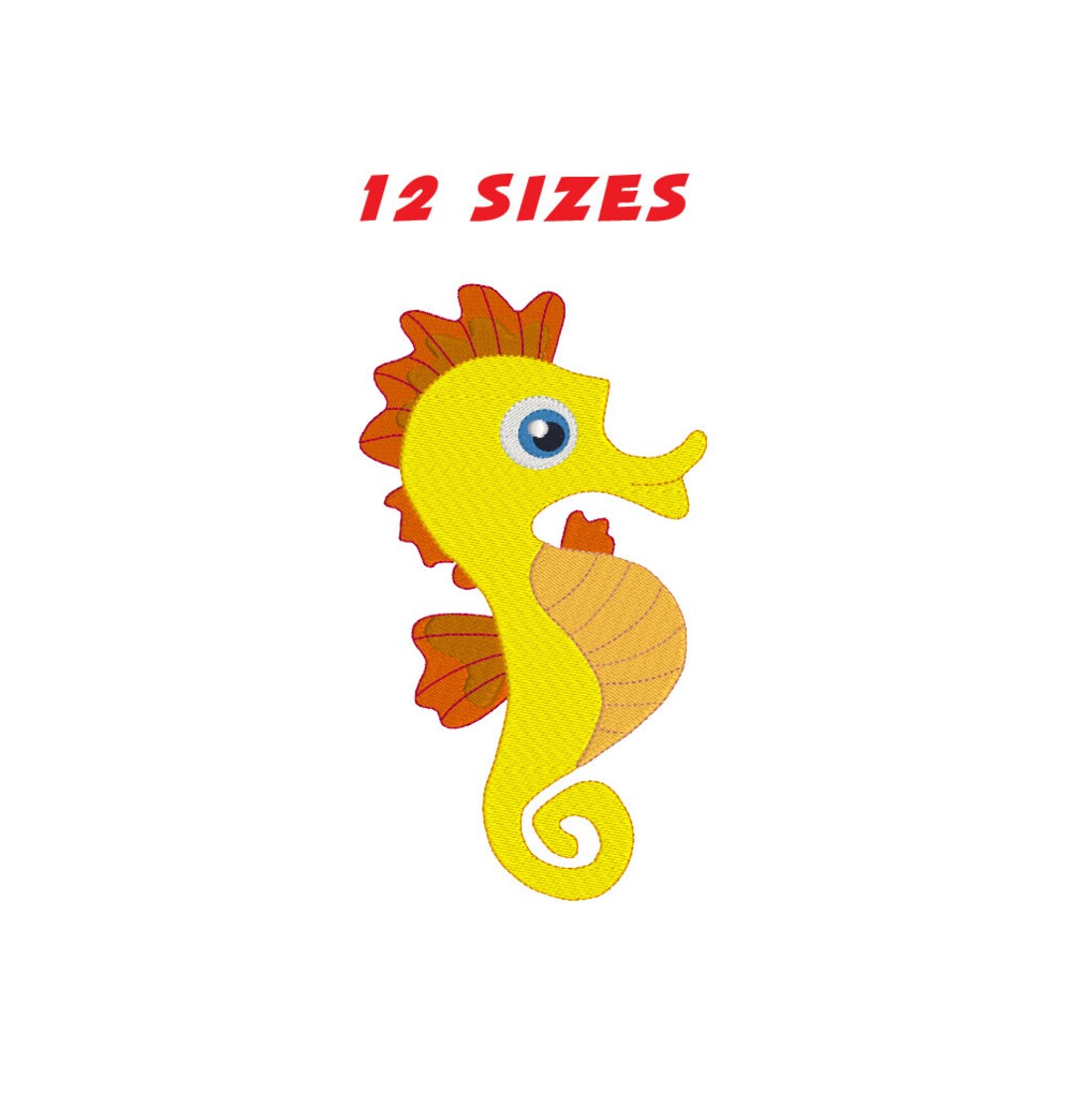 Cute Seahorse Embroidery Design, Seahorse 12 Sizes. INSTANT DOWNLOAD - Etsy
