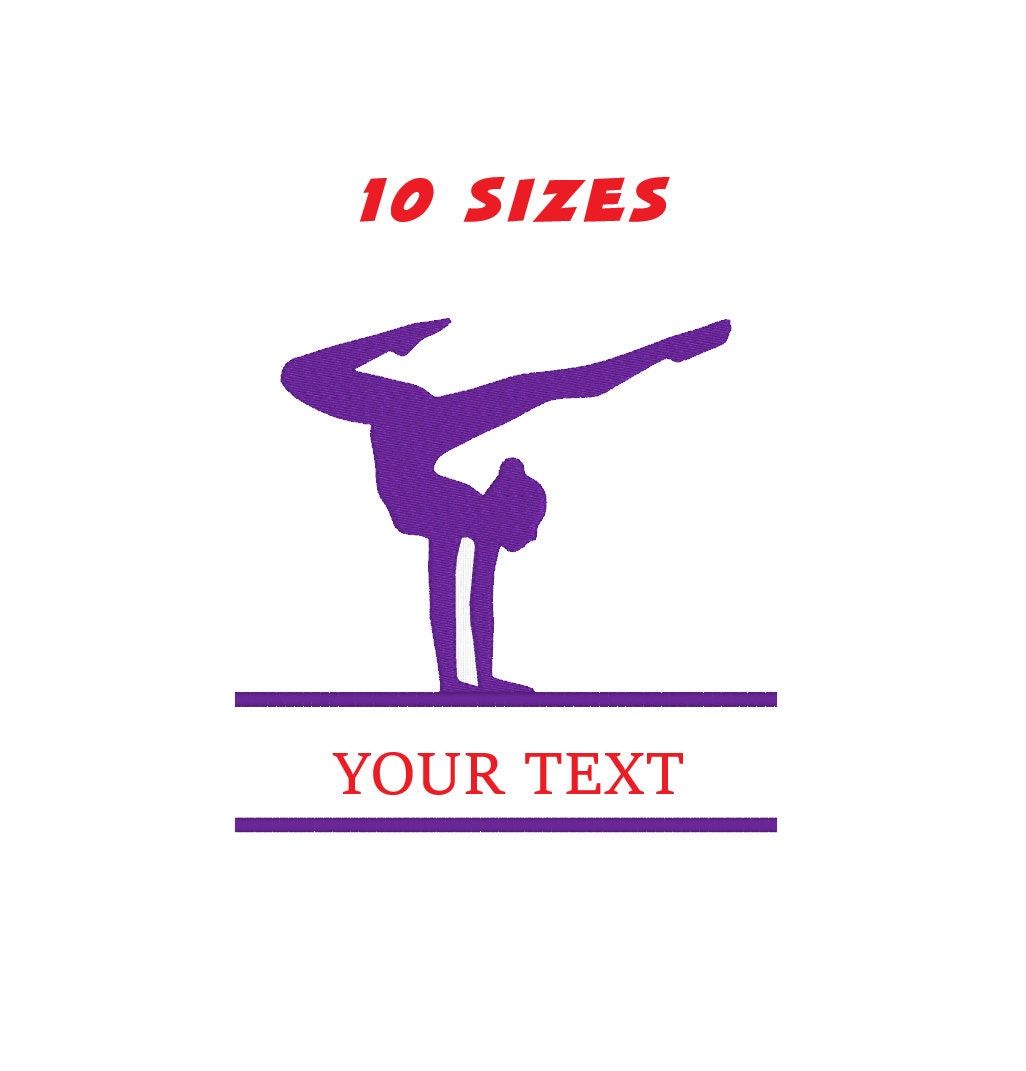 Gymnast Frame Silhouette Embroidery Design, Gymnast Embroidery Design ...