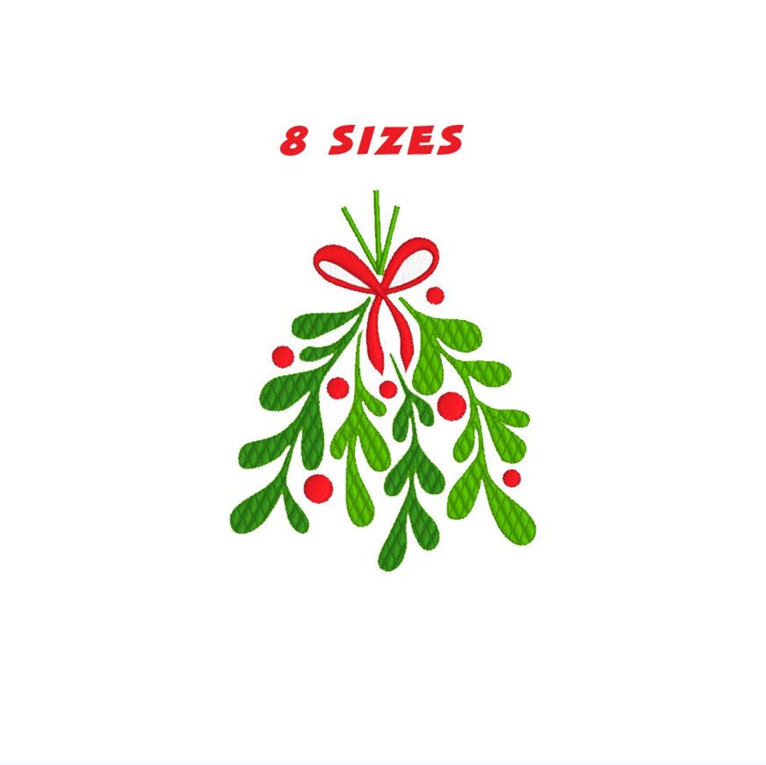 Mistletoe Machine Embroidery, Mistletoe Embroidery Pes, 8 Sizes ...