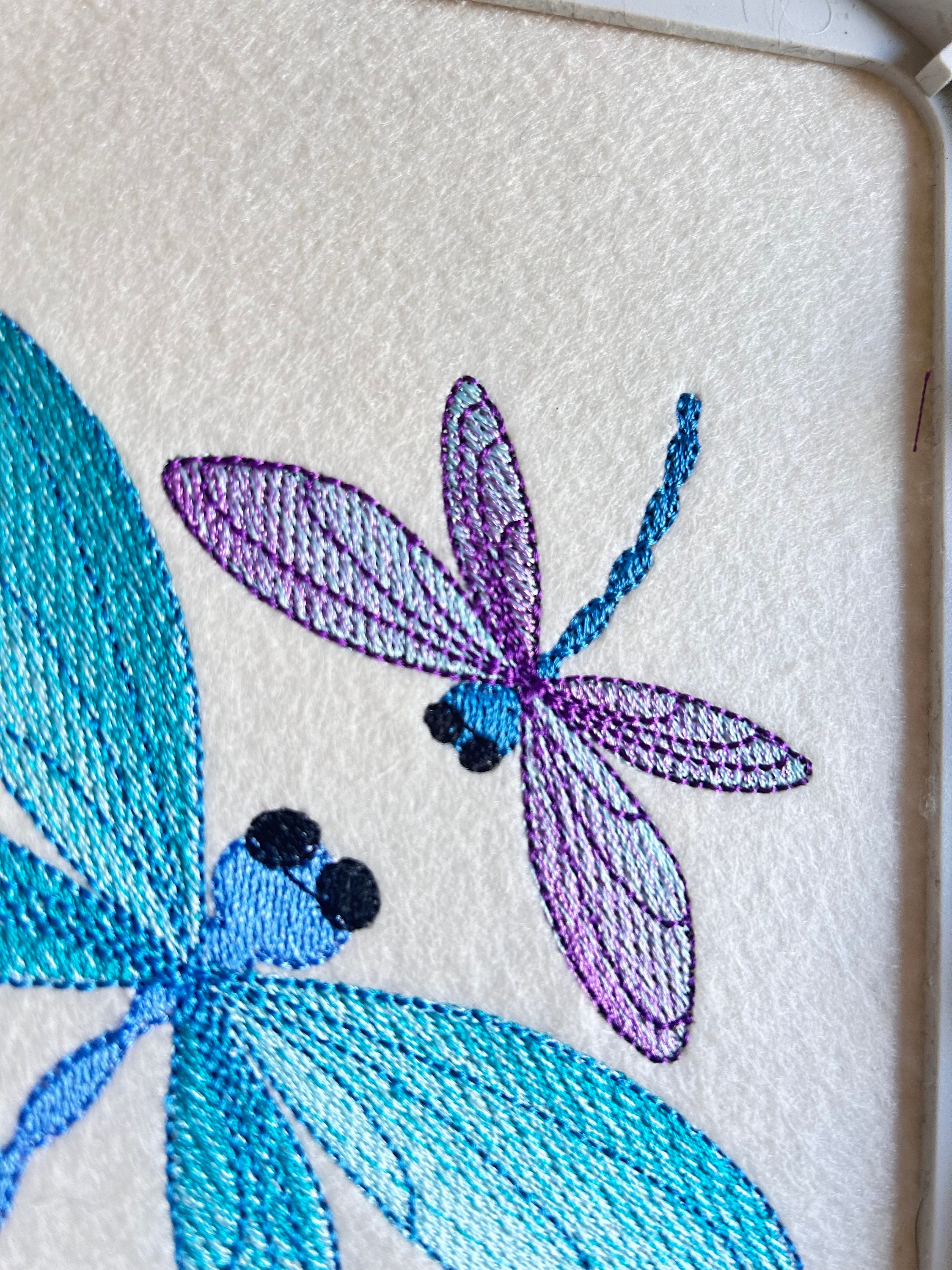 Dragonfly Embroidery Design, Dragonfly Gradient Effect Embroidery ...