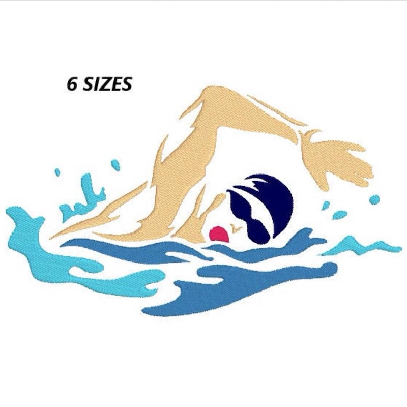 Swim Embroidery - Etsy