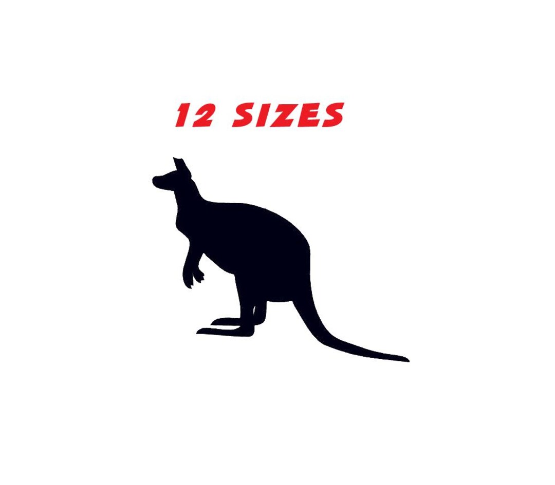 Kangaroo Embroidery Design, Kangaroo Silhouette Embroidery Design, 12 ...