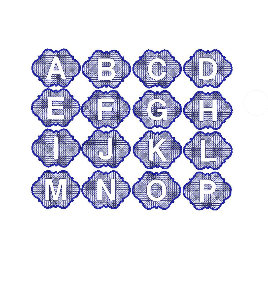 Embossed Machine Embroidery Alphabet, Monogram Towel Font, 5 Sizes ...