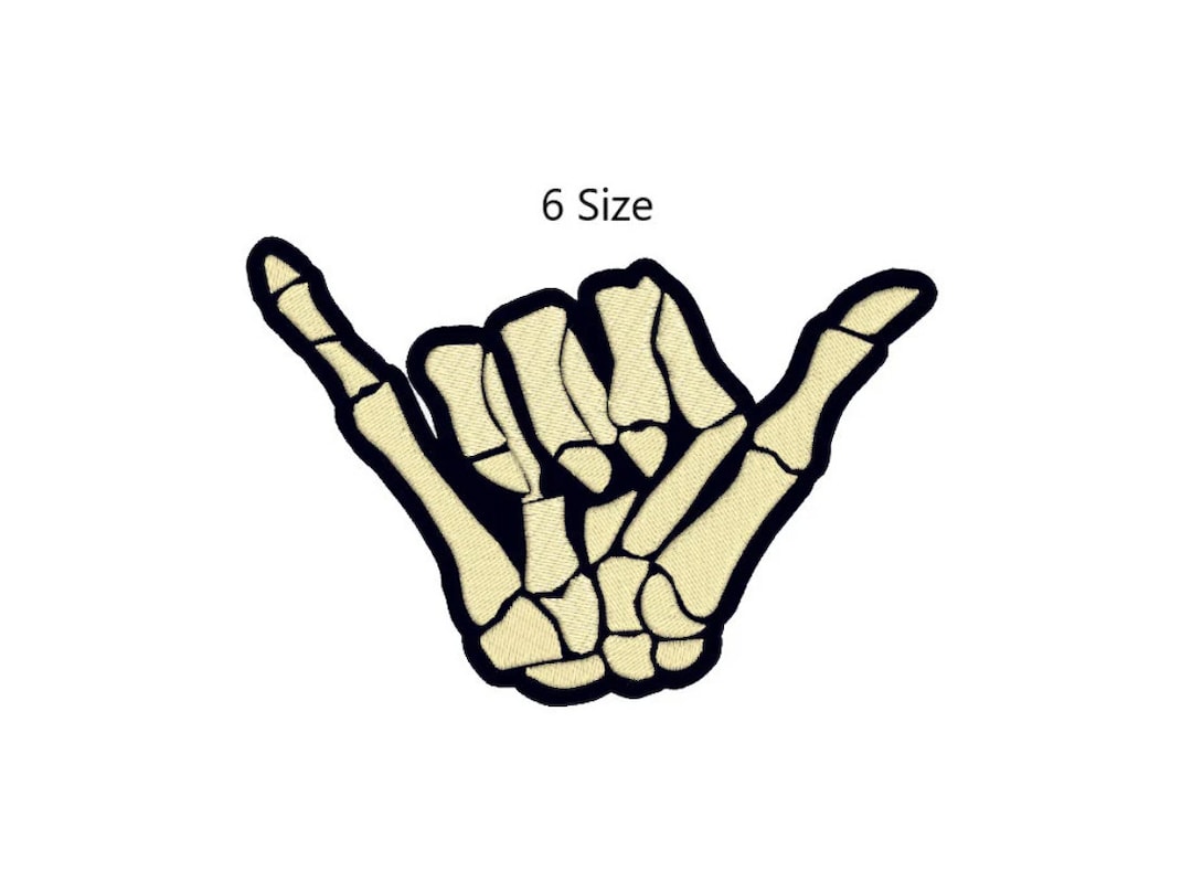 Skeleton Shaka Embroidery Design, Skeleton Embroidery Design. 6 Sizes ...