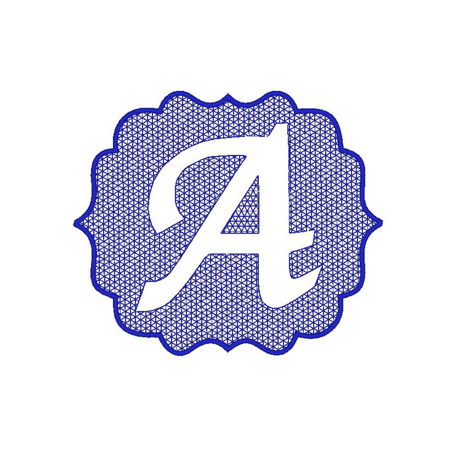 Embossed Machine Embroidery Alphabet, Monogram Towel Font, 5 Sizes ...