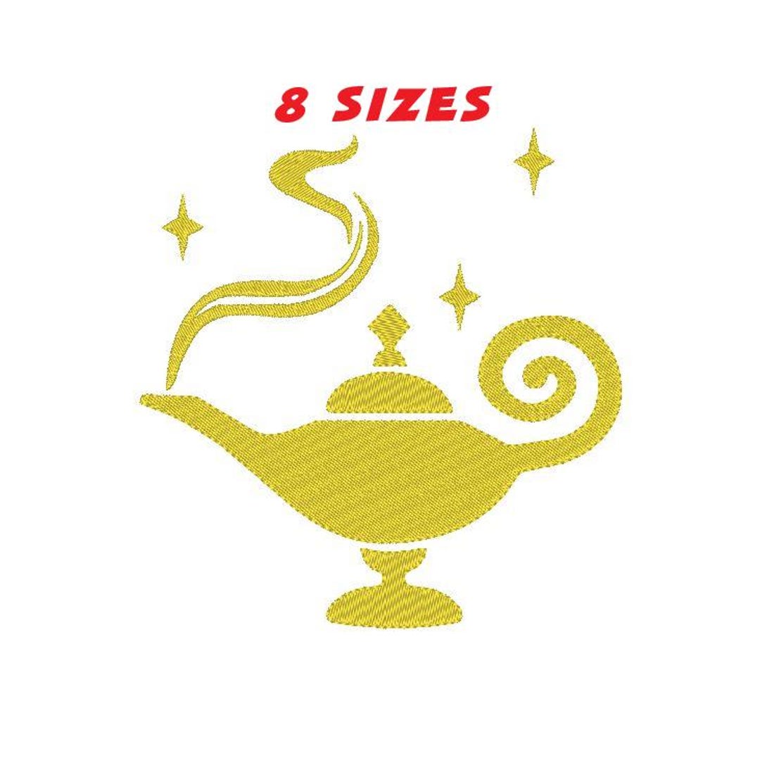 Magical Genie Lamp Embroidery Design – 8 Sizes | Instant Digital ...
